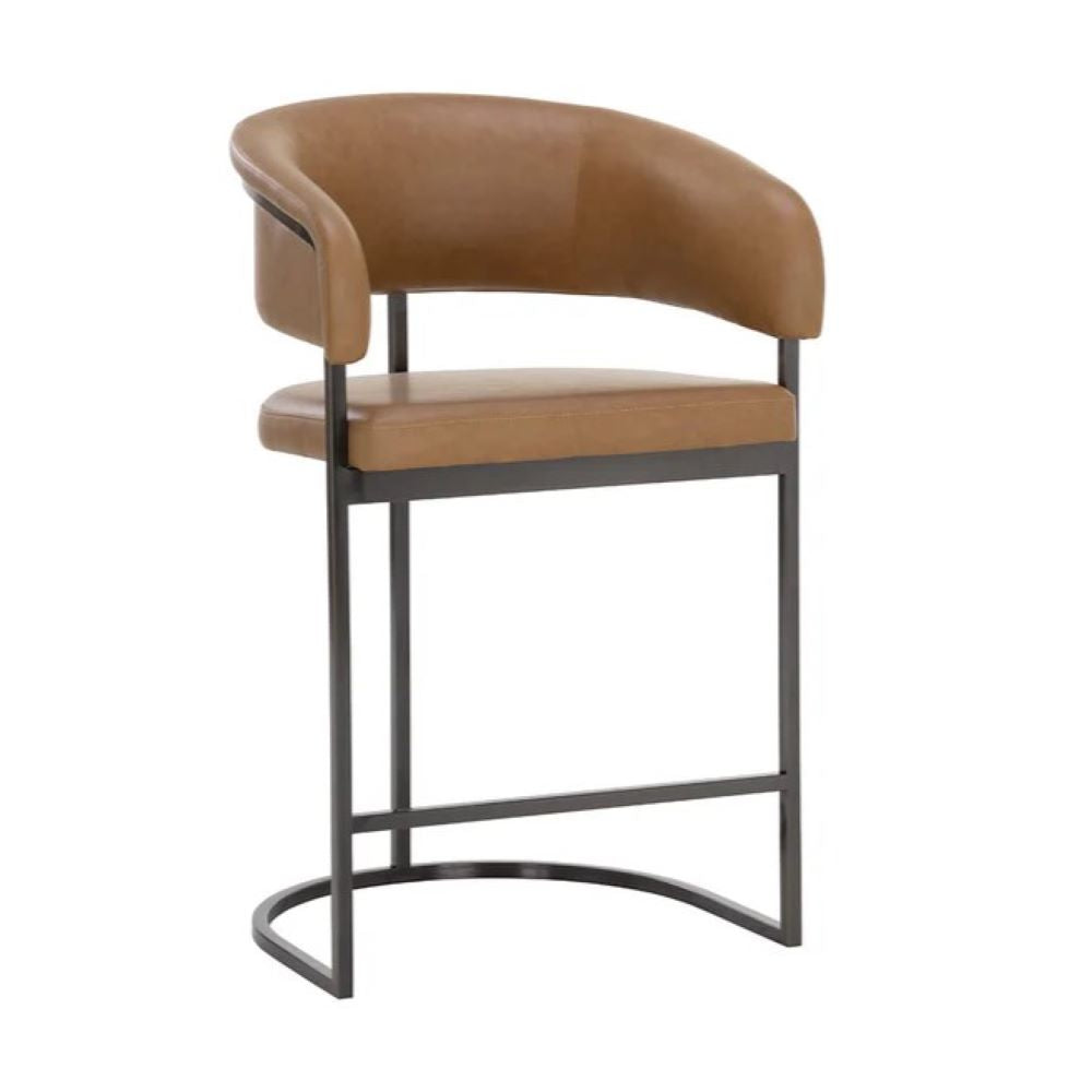 Le tabouret de comptoir en cuir MATTIS – Boutique Maillé Style